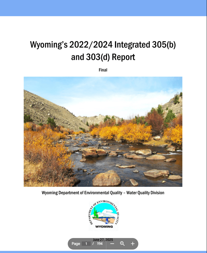Wyoming’s 2022/2024 Integrated 305(b) and 303(d) Report - Protect Our ...