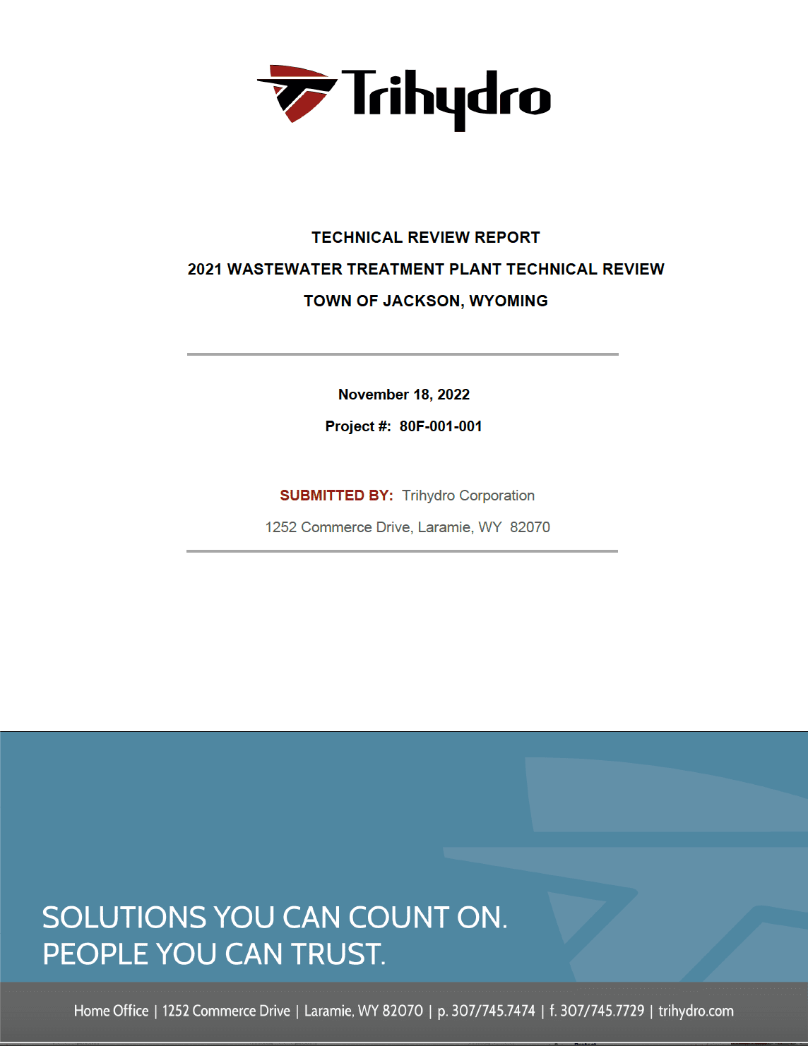 Trihydro Corporation 2021 Town of Jackson Wastewater Treatment Plant ...